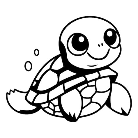 Premium Vector Cute Cartoon Turtle Isolated On A White Background Vector Illustration