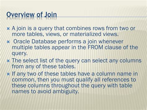 Ppt Understanding Oracle Database Joining Tables And Functions Powerpoint Presentation Id3251786