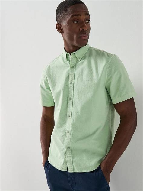 Levis Authentic Button Down Short Sleeve Shirt Light Green Very