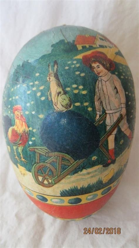 Large Antique German Easter Egg Candy Container 1917377498
