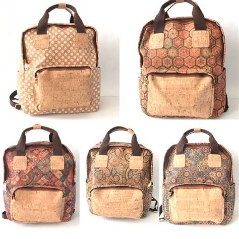 Cork Backpack For Women Cork Bag Vegan Bag Natural Materials Eco