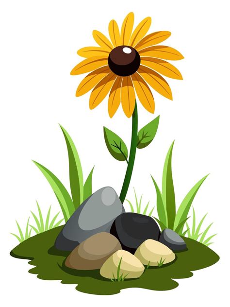 A Sunflower Is Growing In The Grass With A Sunflower On The Top