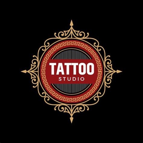 Emblem Tattoo Shop Logo Template For A Bold Brand Identity