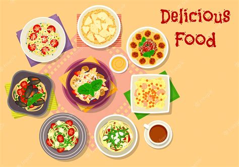 Premium Vector Italian Cuisine Pasta Spaghetti And Risotto Icon