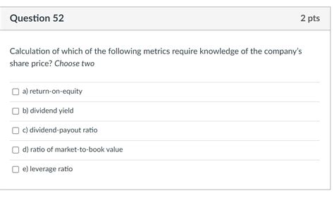 Solved Question Pts Calculation Of Which Of The Chegg