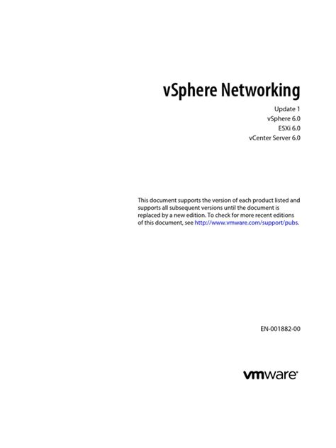 Vsphere Esxi Vcenter Server 601 Networking Guide Pdf I Pv6 Computer Network
