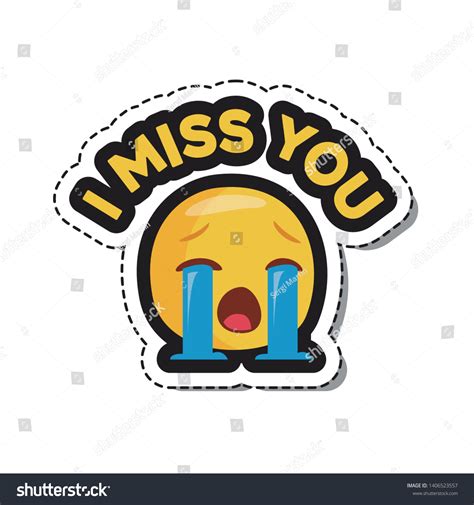 Miss You Emoji Sticker Social Network Stock Vector Royalty Free 1406523557 Shutterstock