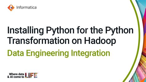 Installing Python For The Python Transformation On Hadoop In Data