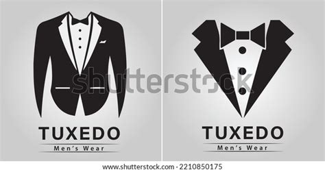 Tuxedo Logo Design Two Concept Mans Stock Vector Royalty Free