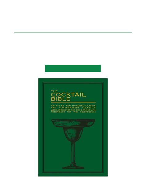 The Cocktail Bible A Z Recipes Guide Pdf