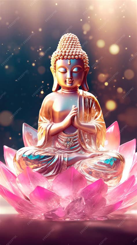 Premium Photo Buddha Statue In Meditation On Lotus Flower