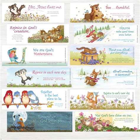 Bookmarks 12 Assorted Designs Friendly Inspirations Home Of The Friendly Kritters