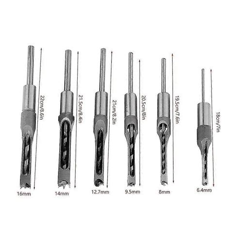 6pcs Square Hole Drill Chisel Chisel Set Square Hole Drill Bit Sets