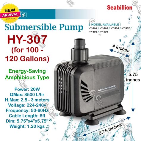 Seabillion Aqua Pump Hy 307 Seven Low Power Submersible Pump For 100