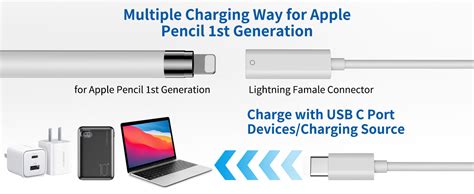 Amazon Com Cooya Usb C To Pencil Adapter For Apple Pencil St Gen Ft Usb C To Pencil Chager