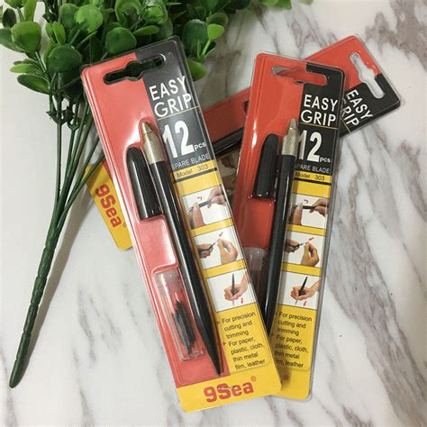 九洋9sea小黑笔刀高碳钢笔刀配12刀片橡皮章工具橡皮砖雕刻刀虎窝淘