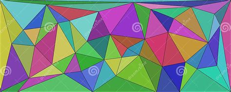An Abstract Geometric Patterns Composed Of Interconnected Triangles In A Variety Of Vibrant