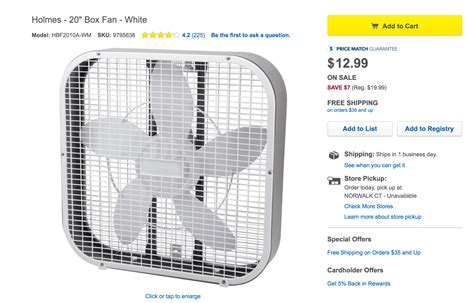 Holmes 20 Inch Box Fan In White From 13 With In Store Pickup Reg 20
