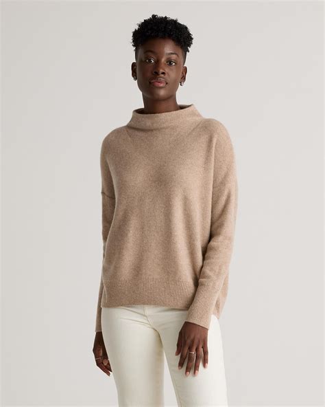 Quince Mongolian Cashmere Funnel Neck Sweater In Natural Lyst