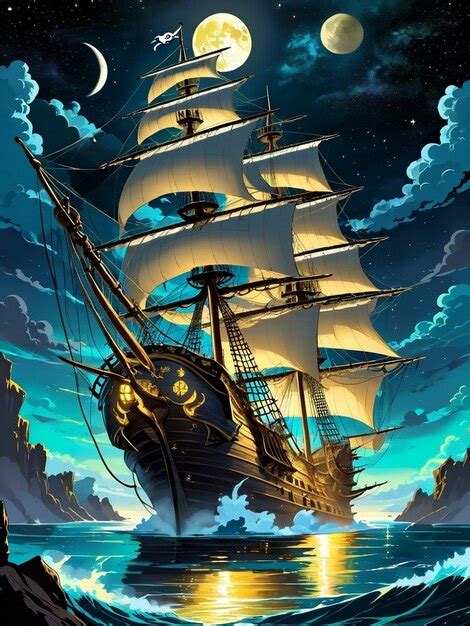 Premium Photo A Large Sailboat Floating On Top Of A Body Of Water