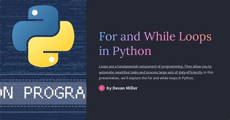 For And While Loops In Python