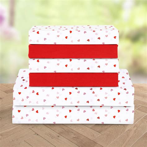 Elegant Comfort 6 Piece Heart Pattern Bed Sheet Set Queen Valentina