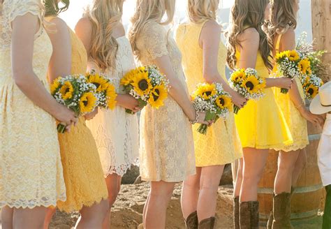 Variety Of Yellow Bridesmaid Dresses