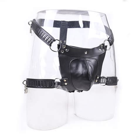 Male Chastity Device Pu Leather Belt Waist Legs Binder Bondage Cock