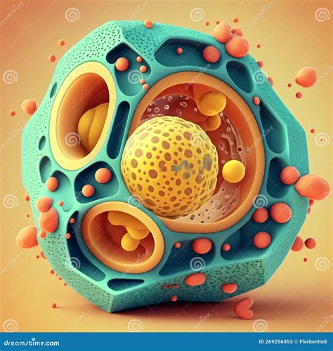 Generative Ai Illustration Of A Human Cell Stock Illustration