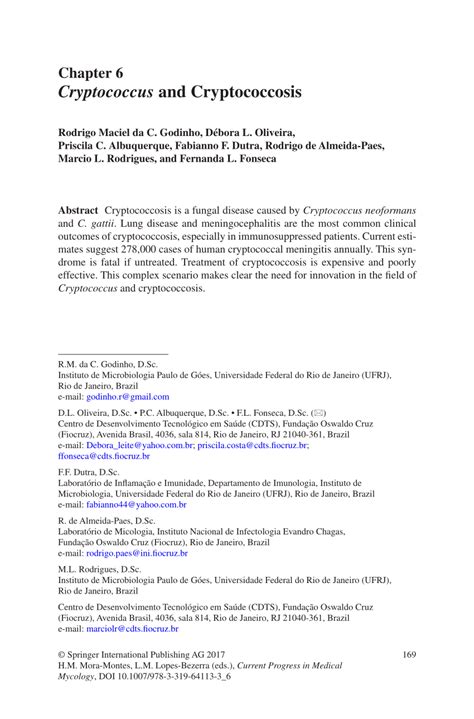 Pdf Cryptococcus And Cryptococcosis