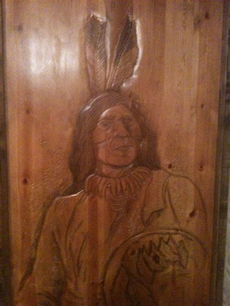 Carved And Insulated Entry Door Ready To Hang This One Is Of Sitting Bull
