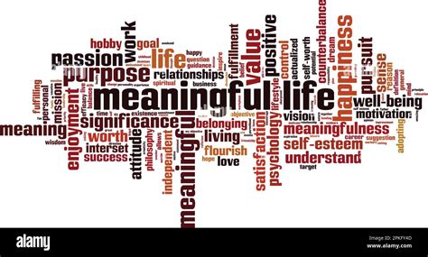 Meaningful Life Word Cloud Concept Collage Made Of Words About