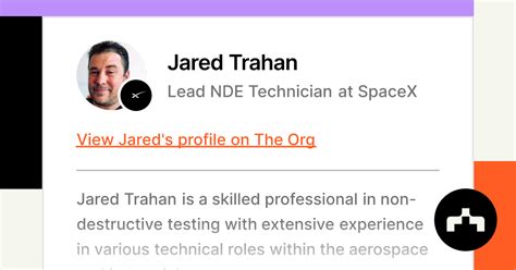Jared Trahan Lead Nde Technician At Spacex The Org