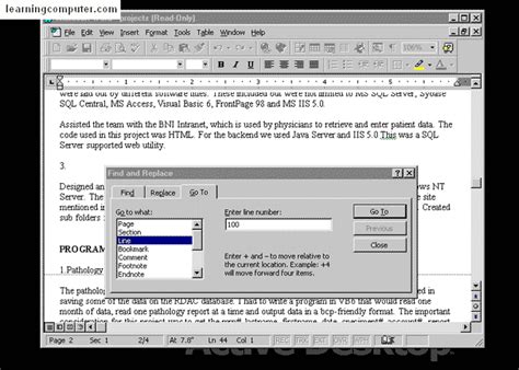 MS WORD EDIT MENU
