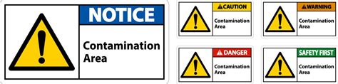Contamination Area Warning Sign On White Background 15293218 Vector Art