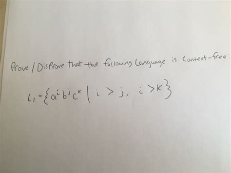 solved prove disprove that the following language is