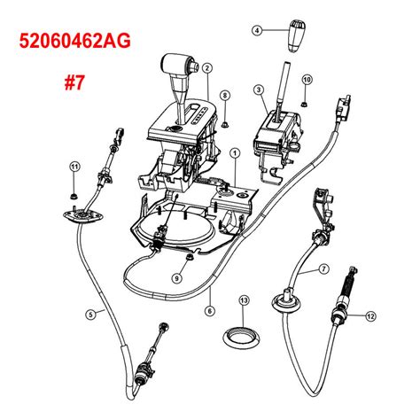 Jeep Jk Wrangler Transfer Case Shift Cable 52060462ag