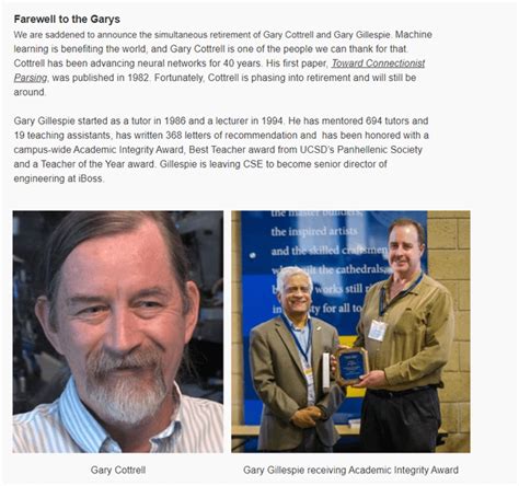 Farewell To Gary Gillespie Cse Lecturer Rucsd