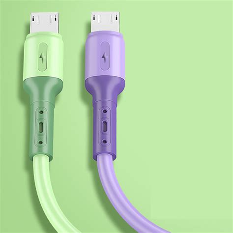 Liquid Soft Adhesive Data Cable Fast Charging Usb A To Type C Micro Usb 8p Type C Cord 1m 15m