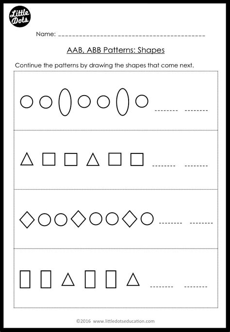 Aabb Pattern Worksheets