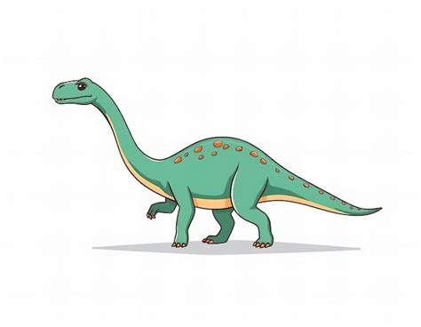 Cartoon Dinosaur Walking With A White Background Premium Ai Generated
