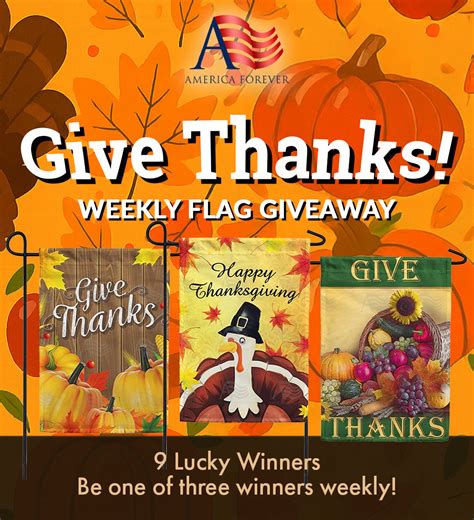 America Forever Thanksgiving Garden Flags Weekly Giveaway