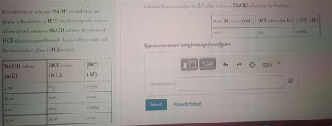 Solved Calculate The Concentration In M Of The Unknown Chegg