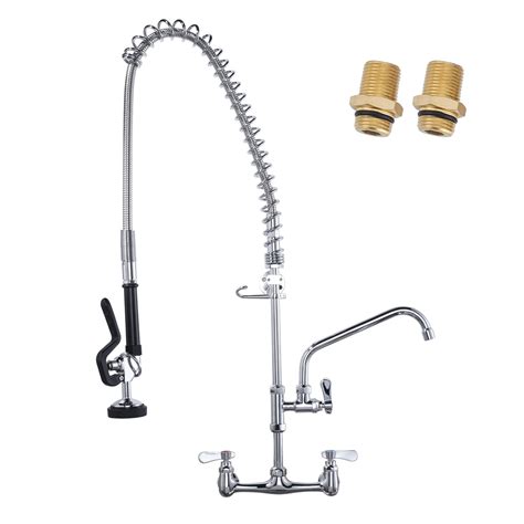 Iviga Commercial Kitchen Faucet Wall Mount With Pre Rinse Sprayer 36
