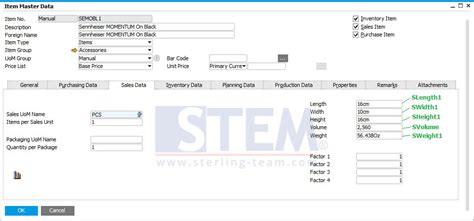 Satuan Uom Default Di Item Master Data Sap Business One Indonesia