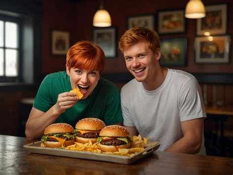 Man Eating Burger Premium Ai Generated Image