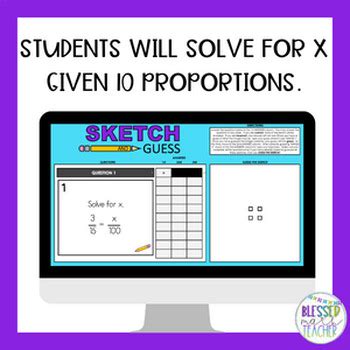 Solving Proportions Digital Activity And Worksheet Th Grade TPT