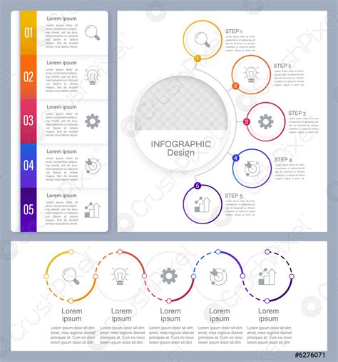 Strategy Infographic Chart Design Template Set Stock Vector 6276071