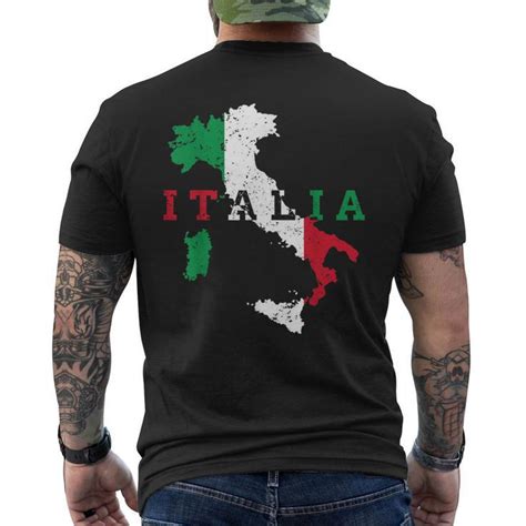 Italy Italian Map Flag Pride Heritage Italia Italians Mens T Shirt