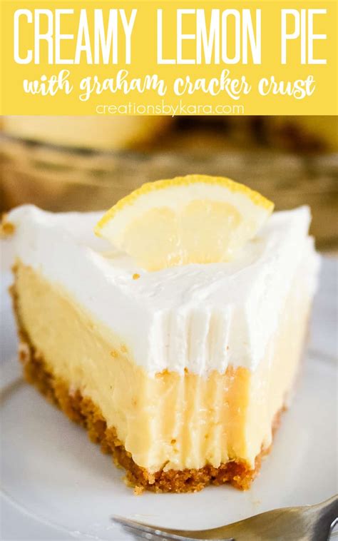 Easy Lemon Pie With Graham Cracker Crust Creations By Kara